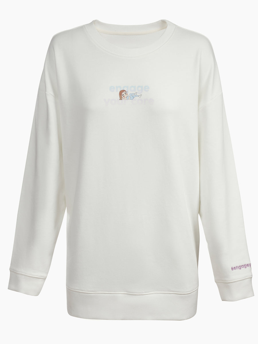 Cream Crew Neck - Engage Your Core – Chloe Ting
